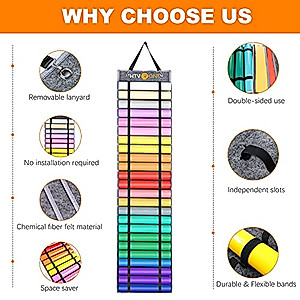 HTVRONT Vinyl Roll Holder, Vinyl Roll Storage with 24 Compartments,Vinyl Storage Organizer Rack Wall Mount/Hanging Over The Door, Craft Vinyl Storage Idea, Gift Wrap Organizer (Grey)