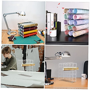 Didiseaon Easy Install Vinyl Roll Storage Rack 25 Holes Acrylic Vinyl Organizer for Craft Vinyl Wrap Rolls Holder