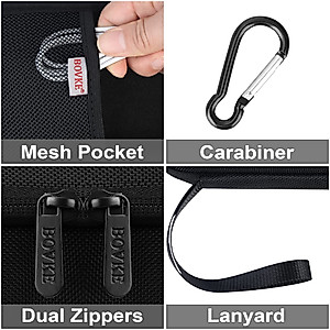 BOVKE Hard Travel Speaker Case for Bose New SoundLink Flex Speaker (2nd Gen) / Bose SoundLink Flex Bluetooth Portable Speaker, Extra Mesh Pocket for Bose Speaker Charger, Charging Cables, Black