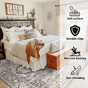 YOUFORTONG Area Rugs 9x12 Washable Non-Slip Rug Stain Resistant Rugs for Living Room Dining Room Bedroom Low-Pile and Ultra Soft Area Rug (Beige, 9x12)