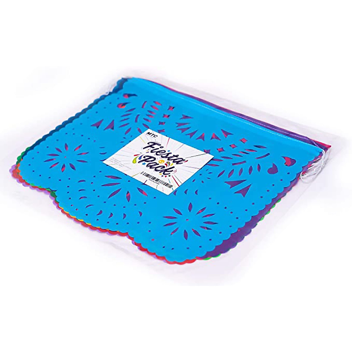 RICO RICO - Plastic Papel Picado 1 Pack, Ideal for a Mexican Fiesta, Cinco de Mayo, Mexican Themed Party and Fiesta Party Decorations,16 Feet Long - 10 Unique Designs.