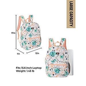 Dickies Backpack Classic Logo Water Resistant Casual Daypack for Travel Fits 15.6 Inch Notebook (Cactus Rose)