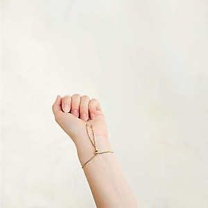 Jardme Essential Oil Diffuser Bracelet, Lava and Rose Quartz Essential Oil Bracelet, Rose Quartz Gemstone Bracelet, Adjustable Gold Bracelet (Blue Aquamarine-14K)