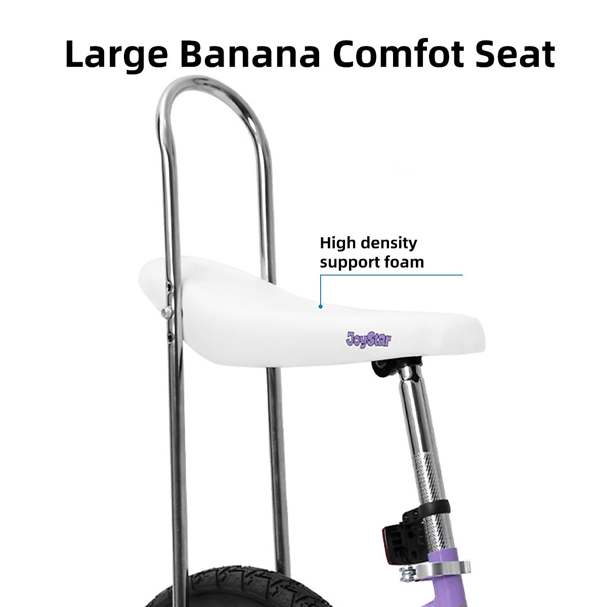 JOYSTAR 20 Inch Girls Bike with Training Wheels, Banana Seat Bike for Girls Ages 7-12 Years Old, Kids' Girls Bicycle with Front Handbrake and Coaster Brakes, Kickstand Included Purple