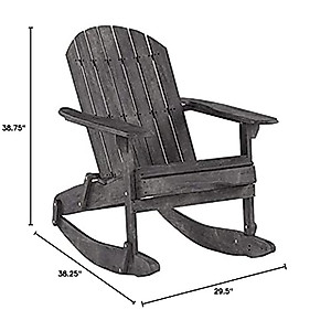 Christopher Knight Home Malibu Outdoor Acacia Wood Adirondack Rocking Chairs, 2-Pcs Set, Dark Grey