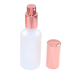 6 Pack 2 Oz Frosted Glass Spray Bottles with Fine Mist Atomizer,Rose-Golden Pump Cap,Empty Protable Travel Liquid Holder Containers for Perfume,Essential Oils-Stickers,Pipette&Funnel Included