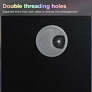 Gaming Desk Computer Desk for Bedroom, 40 Inch Gamer Workstation Sturdy Gaming Table with K-Shaped Steel Legs, Writing Desk with Wide Gaming Desktop Home Office Desk with Threading Holes 60x100cm