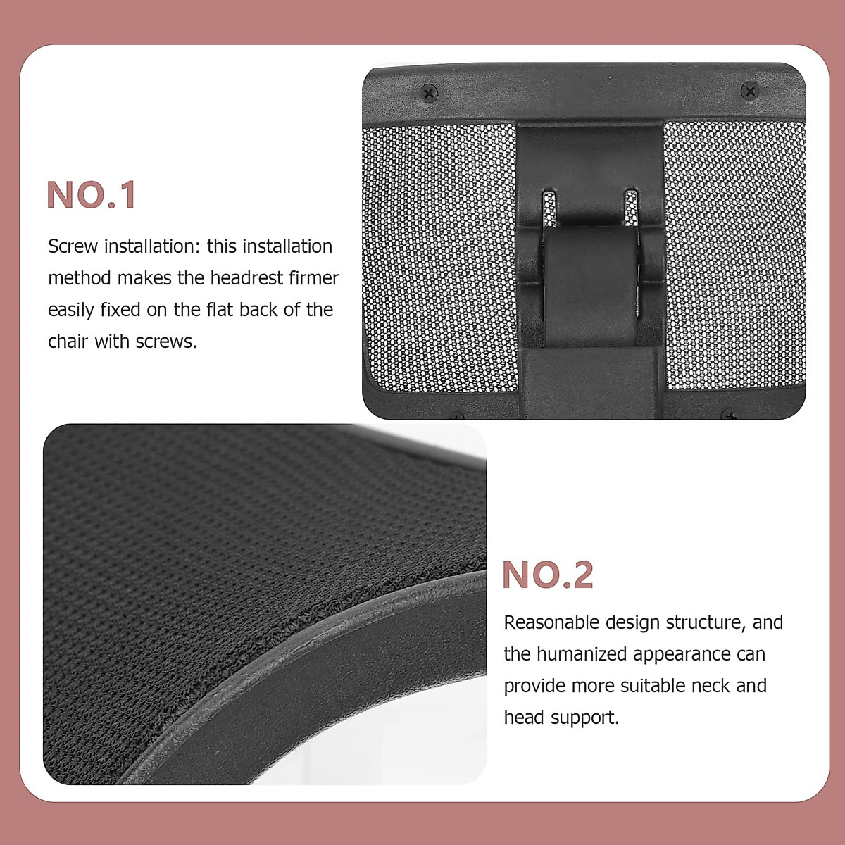 LIFKOME Wheelchair Accessories Chair Mesh Headrest Office Chair Headrest Universal Attachment Neck Support Cushion Height Adjustable Head Pillow for Office Computer Chair Black Adjustable Pillows