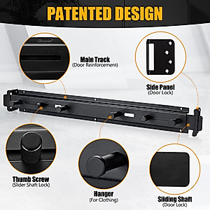 Sihnman Door Bar Lock - Patented Door Barricade Security Bar - Home Safety Improvement, Door Reinforcement, Childproof, Break-in Prevention - Premium Grade Steel Door Mount for 26''-37'' Wide Doors