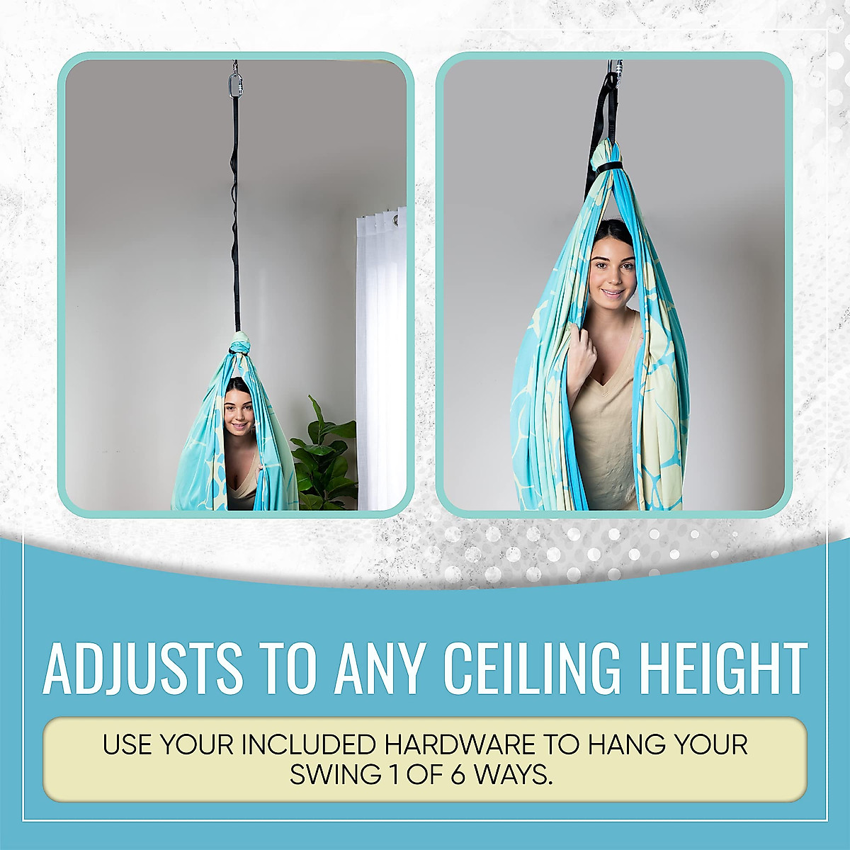 Indoor Sensory Swing for Kids or Outdoor – Holds 300lbs, Double-Layer, & 360° Swivel, Calming Compression Therapy Swing Hammock for Kids & Adults with All Hardware – Sensory-Motor Toys & Gifts