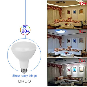 LED BR30 Flood Light Bulbs,4-Pack 15w (100w Equivalent),Daylight Glow 5000K,Medium Based (E26),1350 Lumens,Dimmable,AC120V,120 Degree Beam Angle,UL-Listed and Energy Star Approved