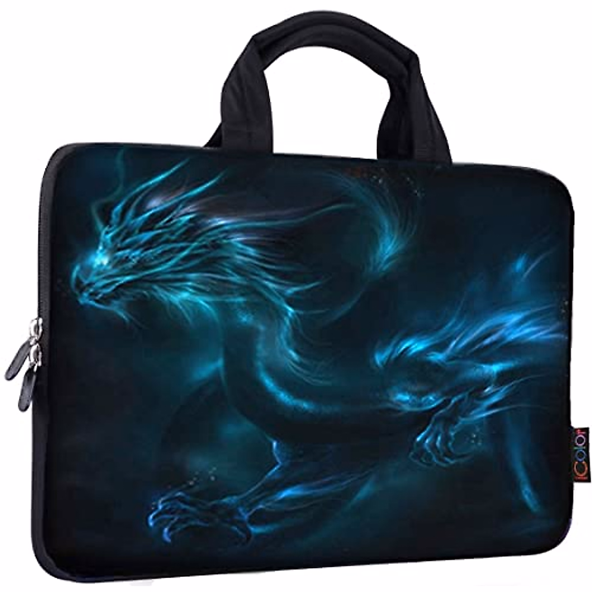 iColor 14 15 15.4 15.6 inch Laptop Bag Case Handle chromebook case Sleeve Computer Protect Case Pouch Holder Notebook Sleeve Neoprene Chromebook Cover Soft Carring Travel Case Dragon ICB-21