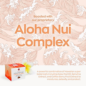 Hanalei Kona Peptide Eye Cream | Minimizes Wrinkles, Puffiness | Hawaiian Botanicals, Caffeine, Peptides | Hydrating Revitalizing Formula | USA Made | Cruelty-Free, Vegan (0.5 oz)