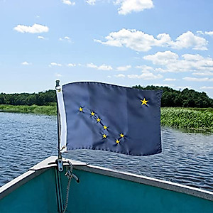 AZCOVER Alaska Flag - 12x18 Inch, Embroidered Stars, Outdoor with 2 Brass Grommets