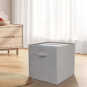 OVAKIA Storage Cube Organizer 4 Pack Collapsible Closet Bins with Handle Fabric Storage Boxes for Clothing Organization Shelf Basket for Bedroom Living Room Playroom