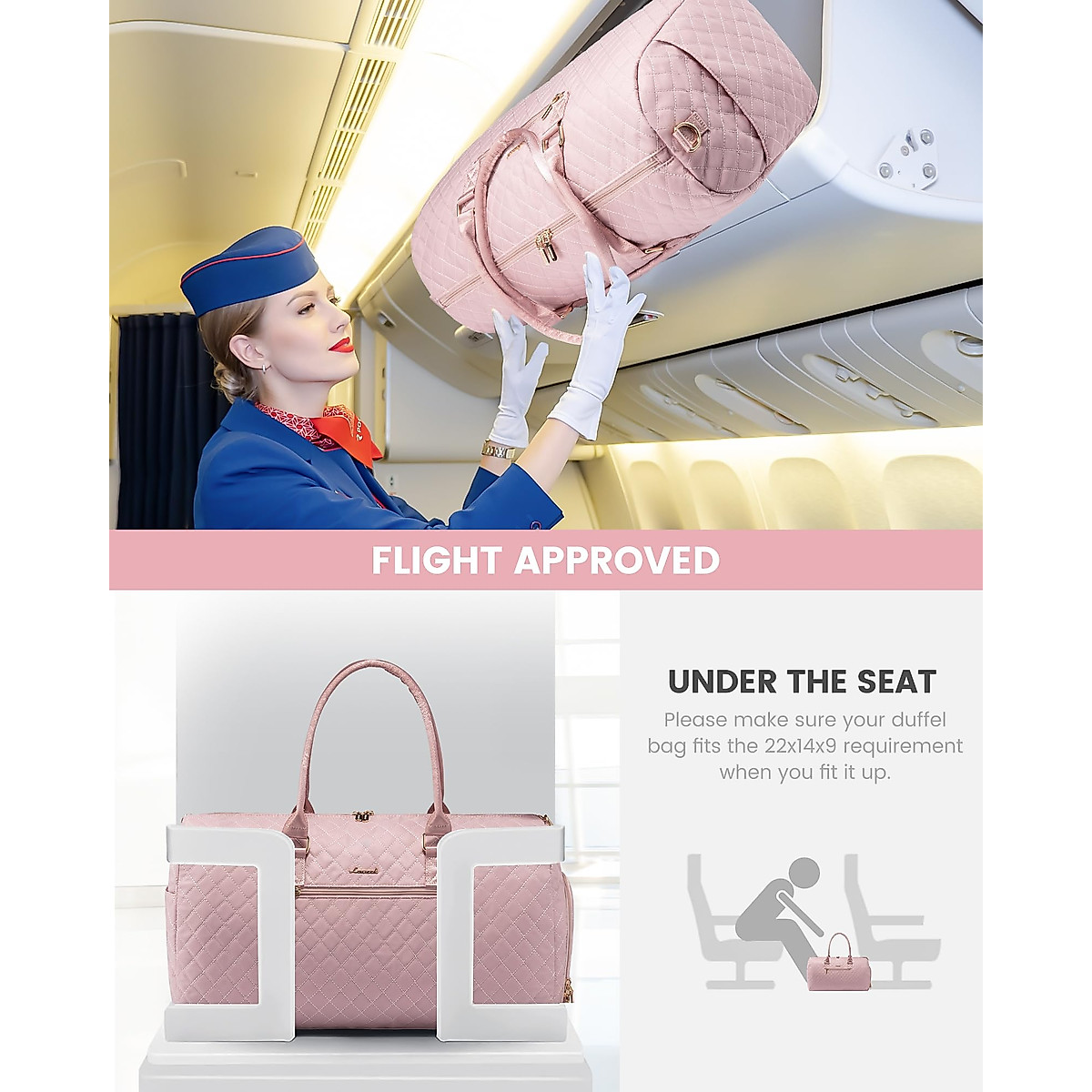 LOVEVOOK Travel Duffle Bag, Weekender Bag for Women with Toiletry Bag, Carry on Overnight Bag with Shoe Compartment, Gym Duffel Bag with Wet Pocket, Mommy Hospital Bags for Labor and Delivery