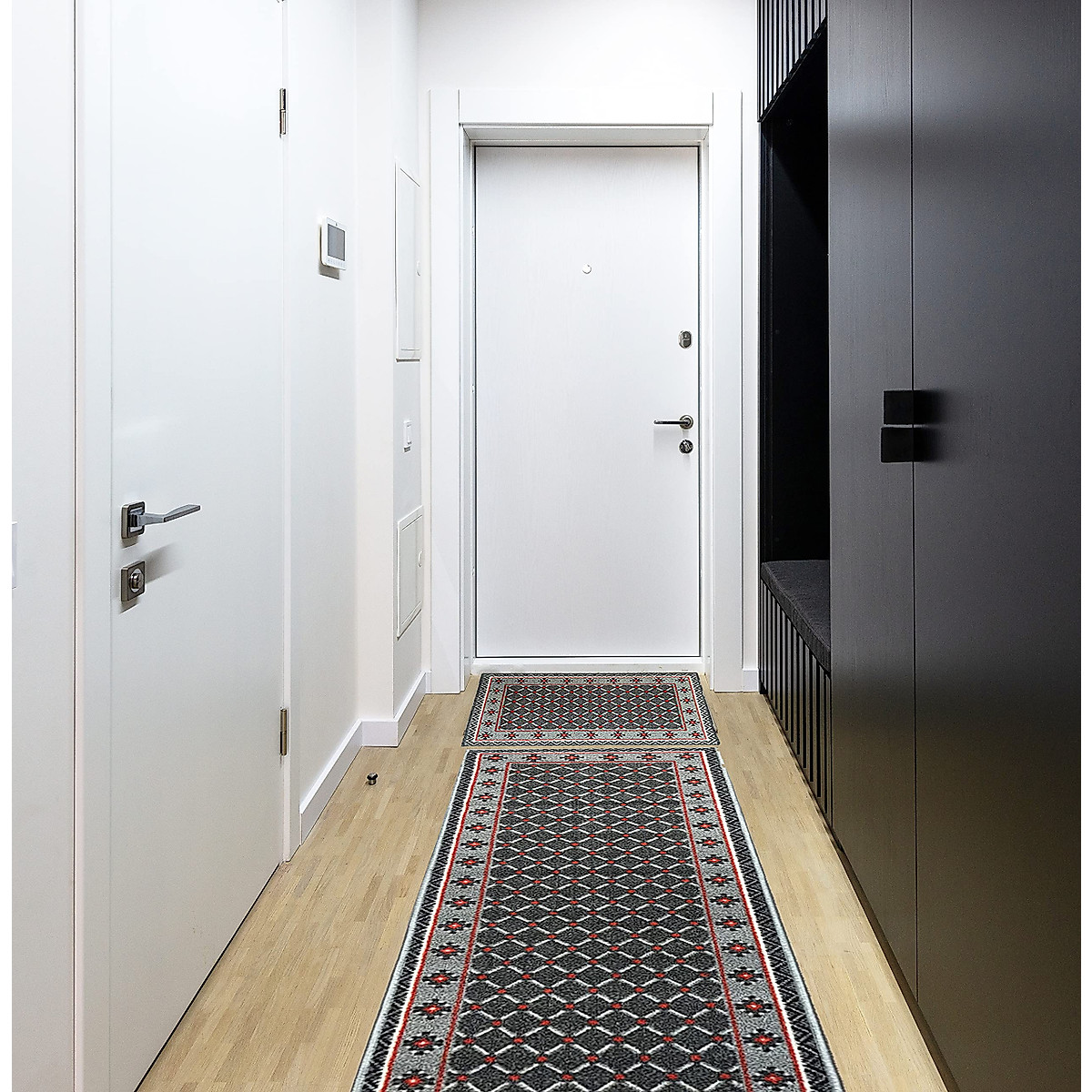 Gloria Non-Slip Rubber Back Kitchen Rug Set 2 Pieces Set 20"X30" & 20"X59" (Modern, Kitchen1992)