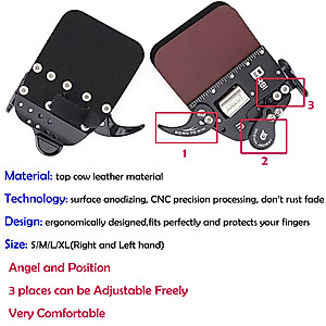 ZSHJG Archery Finger Tab Finger Guard Protector Saver LH RH for Recurve Bow Hunting Shooting Practice (Right Hand, L)