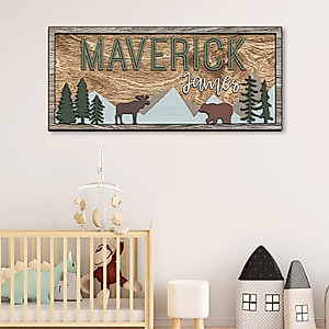 Custom name sign for nursery, Woodland nursery signs, Custom baby name sign, Wooden nursery name sign, Nursery name sign for boys, Wooden name signs for nursery, Baby name signs for nursery