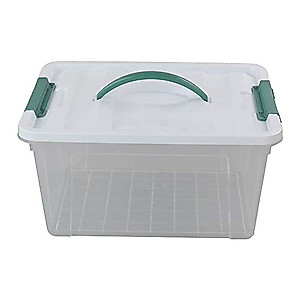 Gloreen 14 Quart Clear Storage Bins with Lid and Handle, Multipurpose Stackable Plastic Storage Latches Box/Containers