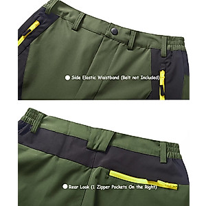 MAGCOMSEN Hiking Pants Mens Spring Pants for Men Waterproof Pants Camping Pants Mens Work Pants with Zipper Pockets Lightweight Pants for Men Black