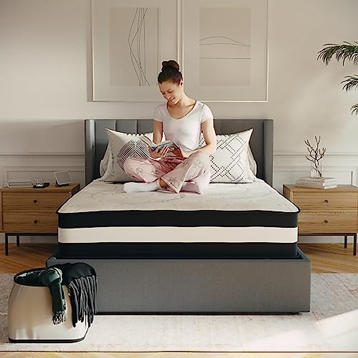 Flash Furniture Capri Comfortable Sleep 12 Inch Hybrid Pocket Spring Mattress | Full Size Mattress in a Box