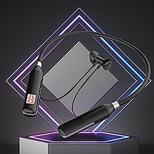 Fashion HiFi Bluetooth Headset, Card Subwoofer Gaming Sports Listening Song Dual-Mode Neck-Mounted Headset with Power Digital Display Screen