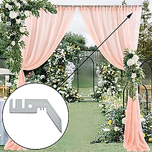 WHYHKJ 2PCS Double Crossbar Hanger Crossbar Valance Hanger Wedding Curtain Backdrop Stand Double Cross Bar Hanger Accessories for Backdrop Pipe Drape Stand Wedding