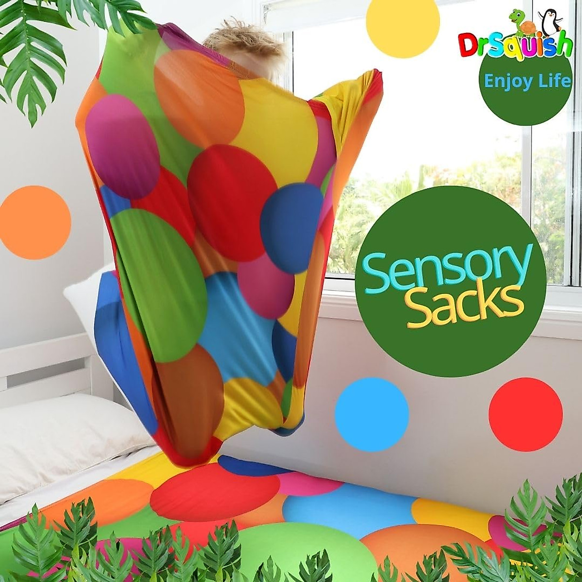 Dr Squish Sensory Sock - Bag - Sack - Washable - Body Pod - Comfortable Blanket - Blankets & Throws - Full Body wrap - Self Soothing - Wearable Blanket for Kids (3-5 years, 40 x 27 Inch)