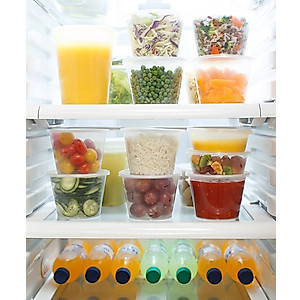 Deli Containers with Lids - Food Storage Containers - Clear Freezer Containers | 36-Pack BPA Free Plastic 8, 16, 32 oz | Cup Pint Quart set | Great for Soup, Meal Prep, Portion Control, Slime and More