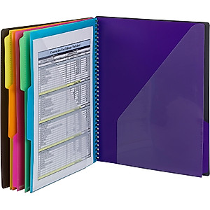 Smead 12 Pocket Poly Project Organizer, Letter Size, 1/3-Cut Tab, Gray with Bright Colors (89207) (Pack of 1)