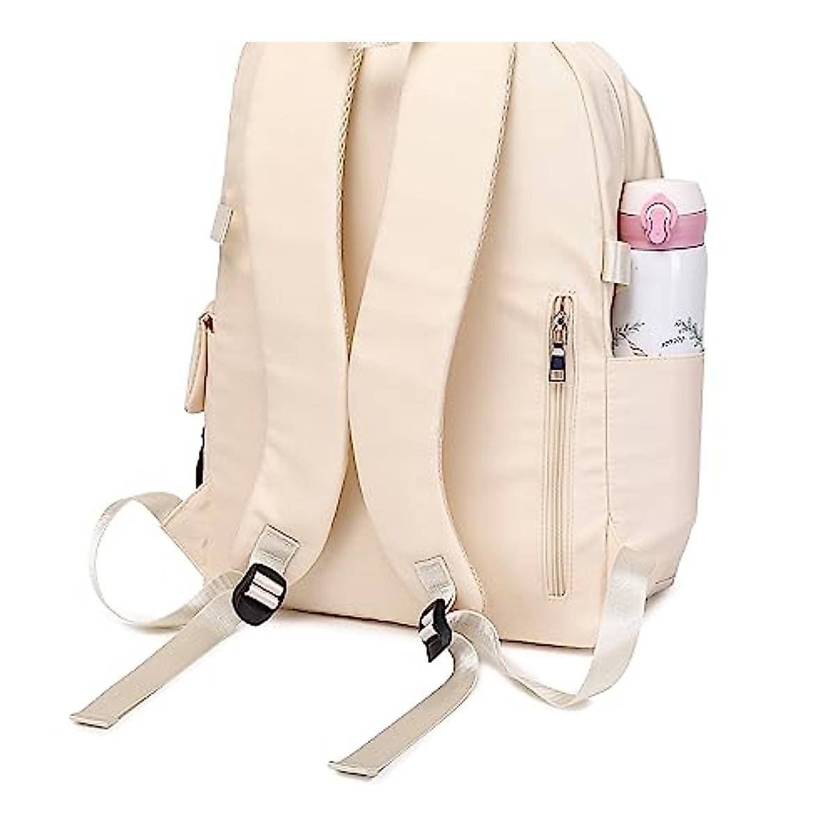 Acmebon Girl Roomy Fashion Laptop Backpack Casual Daily Backpack for Women Cream