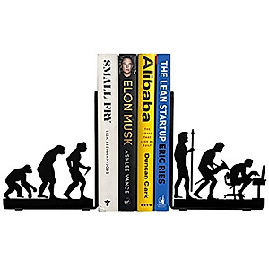HeavenlyKraft Human Evolution Decor Decorative BOOKENDS Metal BOOKENDS for Shelves Office BOOKENDS Book Stopper for Heavy Books BOOKENDS Metal Library BOOKENDS Book Ends Book Holder