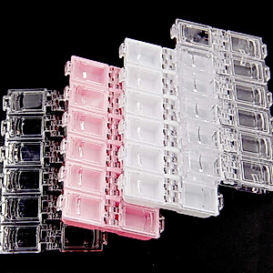 ARTIBETTER 4 Pcs Jewelry Storage Box 12 Compartments Clear Plastic Storage Case Nail Art Container for Glitter, Beads, Sequins, Jewelry Storage