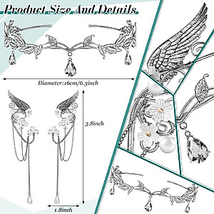 Haysandy 4 Pcs Women Elf Costume Renaissance Traditional Irish Dress Medieval Fairy Costume Elf Ears for Halloween Cosplay(2X Large,Green, Black)