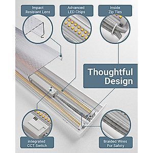 Sunco 4 Pack 50W 7 Inch LED Commercial Industrial Warehouse Workshop Prisma Wraparound Light, 6500 Lumens, 3 CCT 4000K Cool White/5000K Daylight/6000K Daylight Deluxe, Non-Dimmable, AC120-277V - ETL