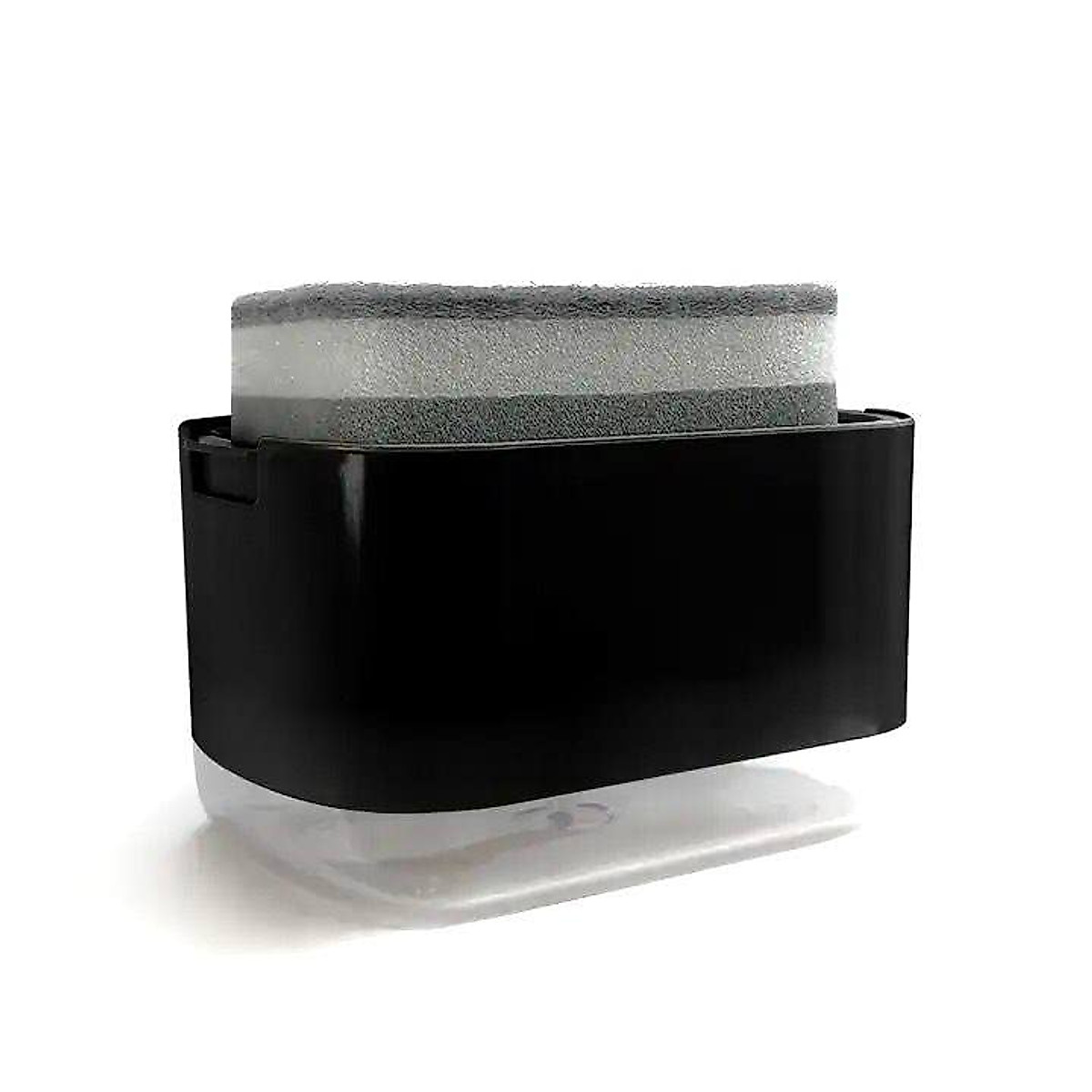 Dish Soap Dispenser | Dishwashing Soap Dispenser | Sponge Holder for Kitchen Sink | Dish Soap Dispenser with Sponge Holder | Hand Single Press Easy Use Capacity (Black)