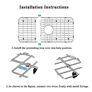 SlimmKISS Sink Protector Sink Grates Stainless Steel Bottom Grid 25" X 12.8", Centered Drain with Corner Radius, Metal Sink Grate Protector
