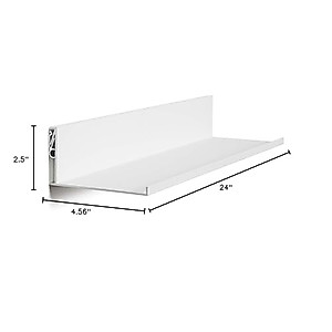 Hangman L24W L 24-Inch No-Stud Floating Shelf (White Powder Coat)