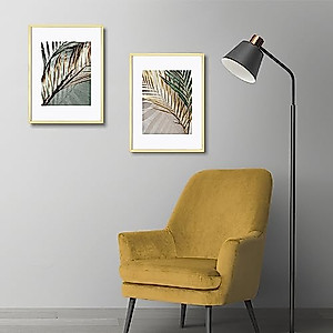 ccdcc 12x16 Aluminum Picture Frame Set of 2, Displays 8.5x11 Picture with Mat or 12 x16 Poster without Mat, Metal Wall Gallery Photo Frame - Gold