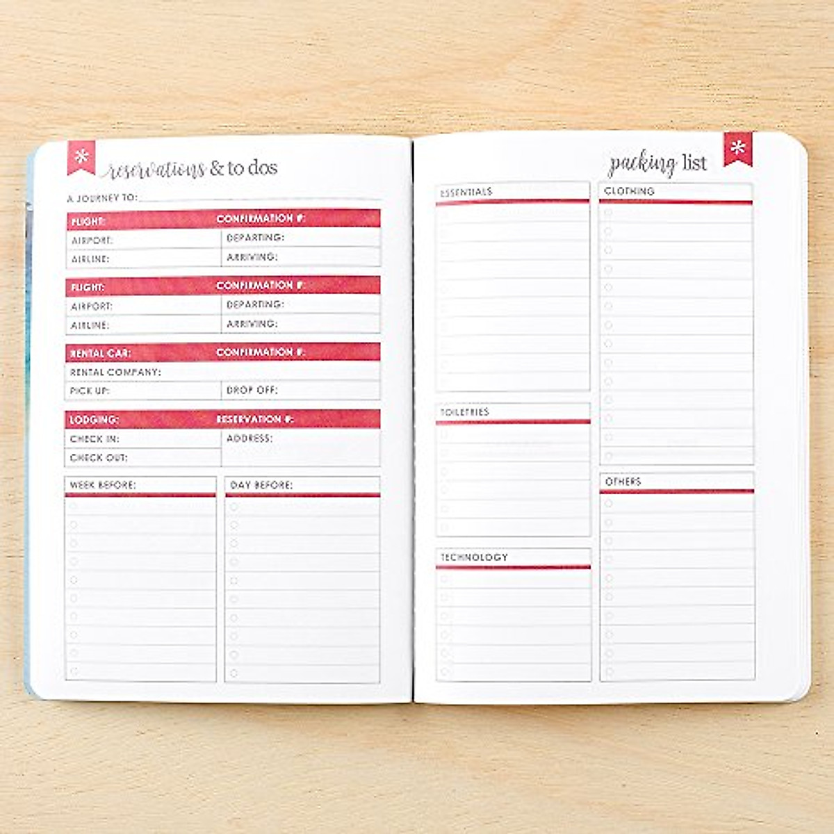 Erin Condren Designer Petite Planner - Travel Petite Planner, Includes Flight Schedule Details, Packing List by Category, Journaling for Experiences, and Spending, 5.7"x8.25"