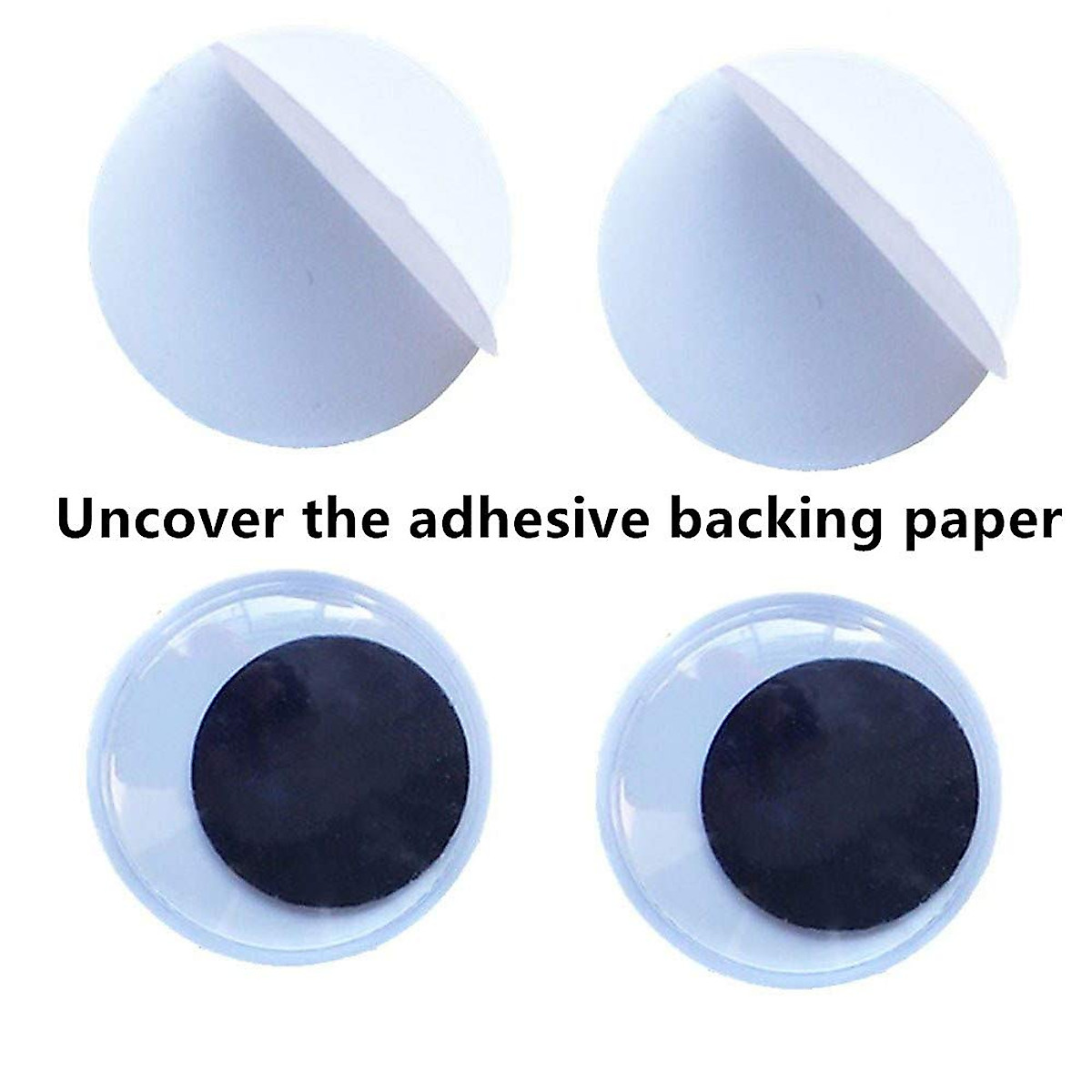 25mm Black Wiggle Googly Eyes with Self-Adhesive（100 pcs）