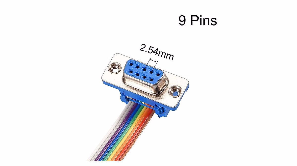 Tool parts Flat Ribbon Cable DB9 Female To 9P Connector 2.54mm Pitch 11 ...