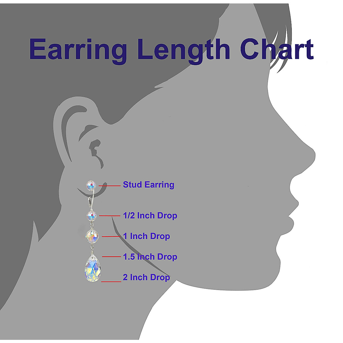 Aurora Borealis Pear-Shaped Drop Sterling Silver Lever-back Earrings for Women, Teens, Weddings and Special Occasions