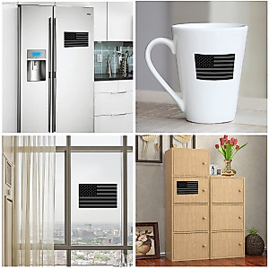 QQSD Black US American Flag Sticker USA Decal in Multiple Sizes (3 Pack, 11.7 x 8.3 Inches)