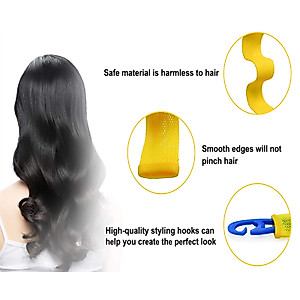 40PCS Hair Curlers Heatless Wave and Spiral Two Styles Formers(16inches) with 4PCS Styling Hooks Magic Hair Rollers No Heat Damage for Women and Kids’ Short and Medium Hair (16inch)