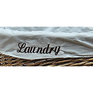 Vintiquewise(TM) Wicker Laundry Basket with Liner, White