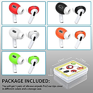(5 Pairs) for AirPods Pro 2 Ear Tips Covers[Fit in The Charging Case], Silicone Anti-Slip Ear Tips Cover for AirPods Pro 2nd Generation 2022