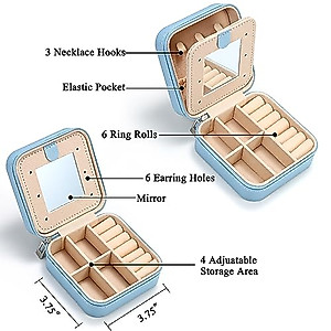 Parima Gifts for Mom from Daughter, Mothers Day Gifts for Mom Travel Jewelry Case Travel Jewelry Boxes for Women Mom Gifts Birthday Gifts for Mom Women Travel Gifts for Women - Letter K, Sky Blue