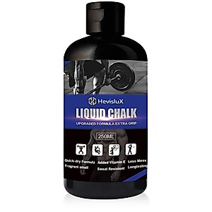 Hevislux Liquid Chalk. Improve Hand Grip for Gymnastic, Rock Climbing, Weightlifting. Quick-Drying Formula. Easy use, no Mess, Added Vitamin E. (250ml)